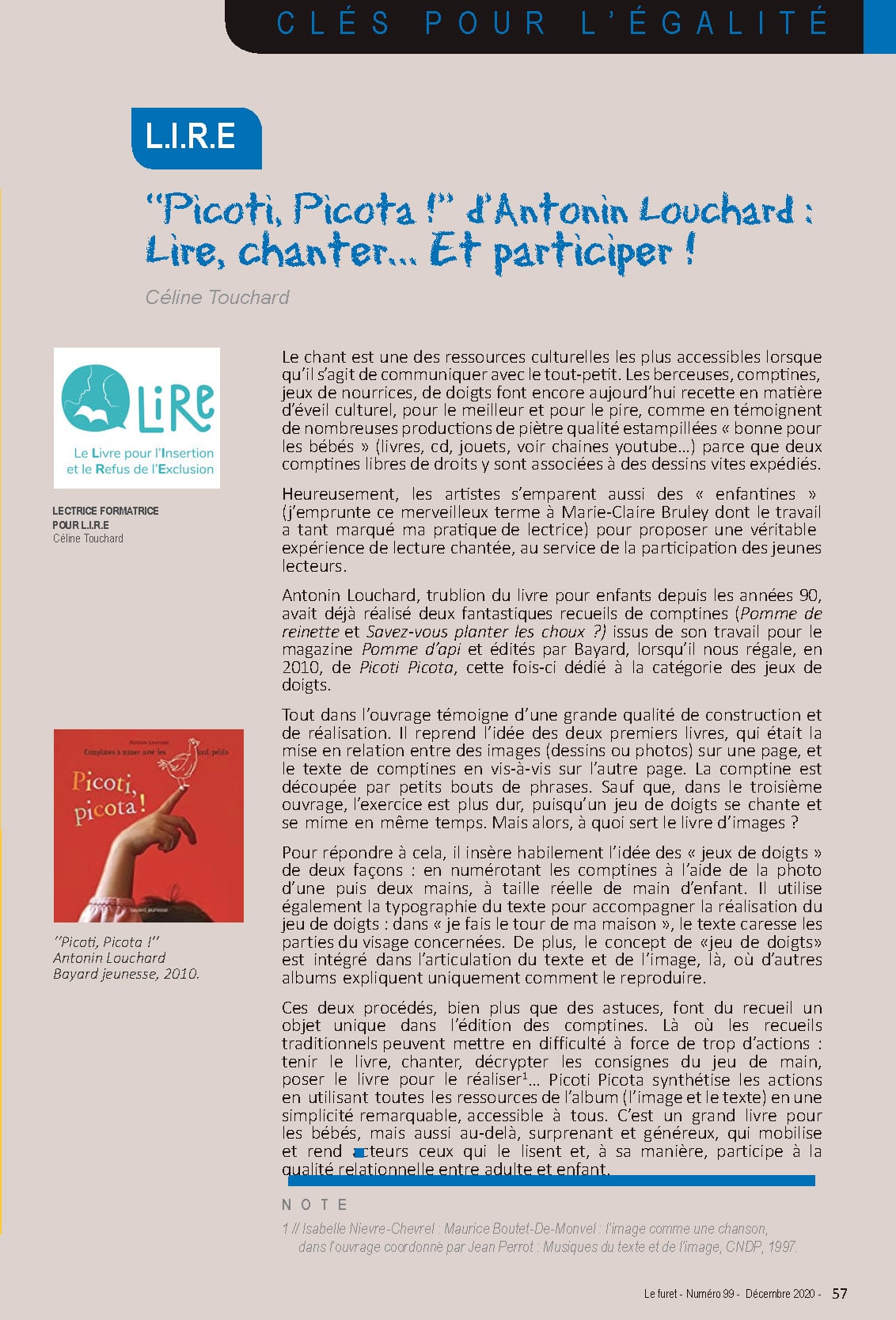 « Picoti, Picota ! » d'Antonin Louchard : Lire, chanter… Et participer ...
